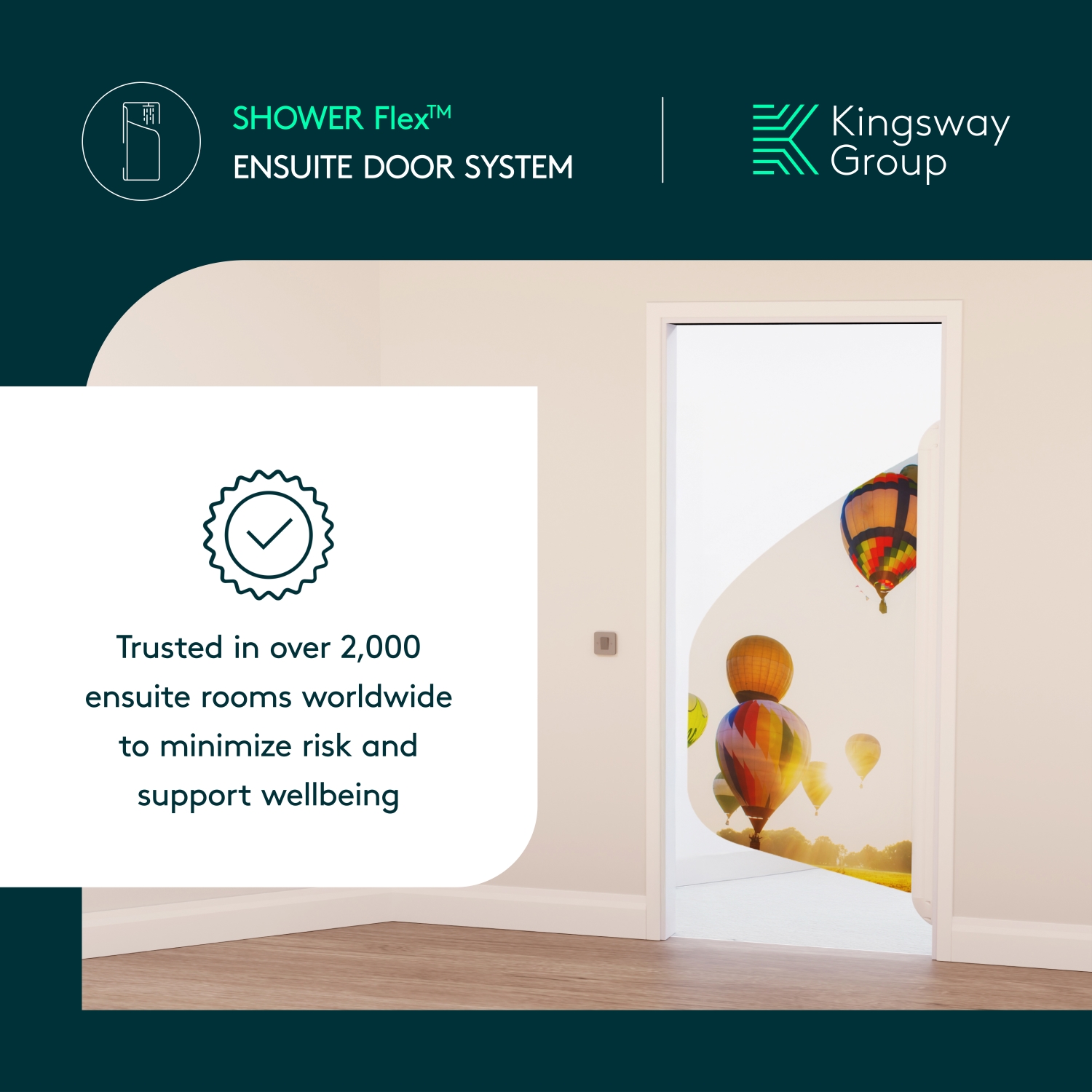 Our SHOWER Flex™ Door System is OMH Approved! | Kingsway Group USA